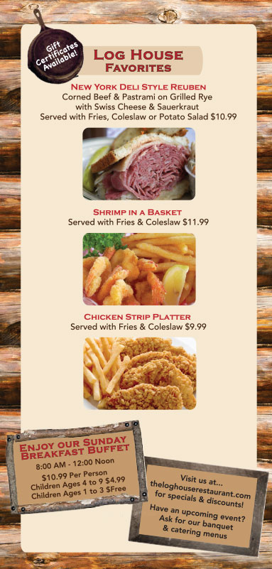 Log House Restaurant - Menu